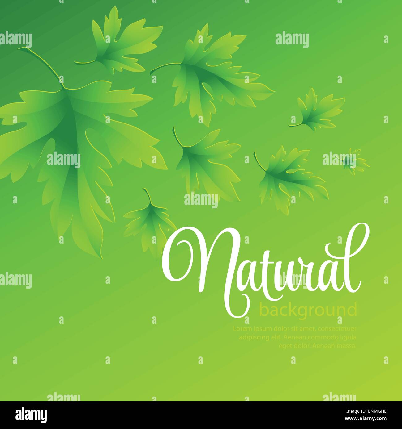 Natural vector background with green spring leaves EPS10 Stock Vector ...