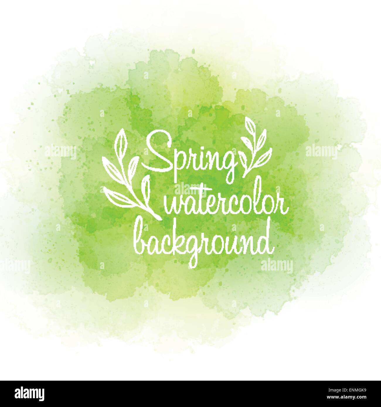 Fresh spring green watercolor background. Vector illustration EPS10 ...