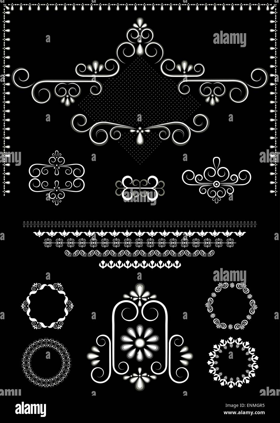 Calligraphy ornaments and borders for page design Stock Vector Image ...