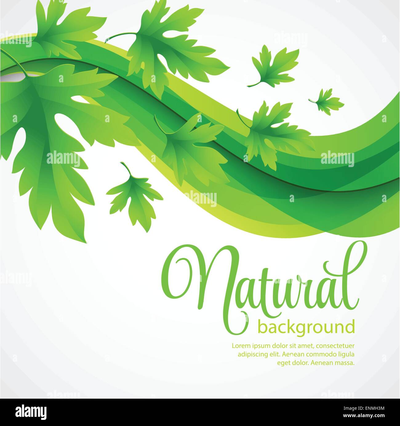 Natural vector background with green spring leaves EPS10 Stock Vector ...