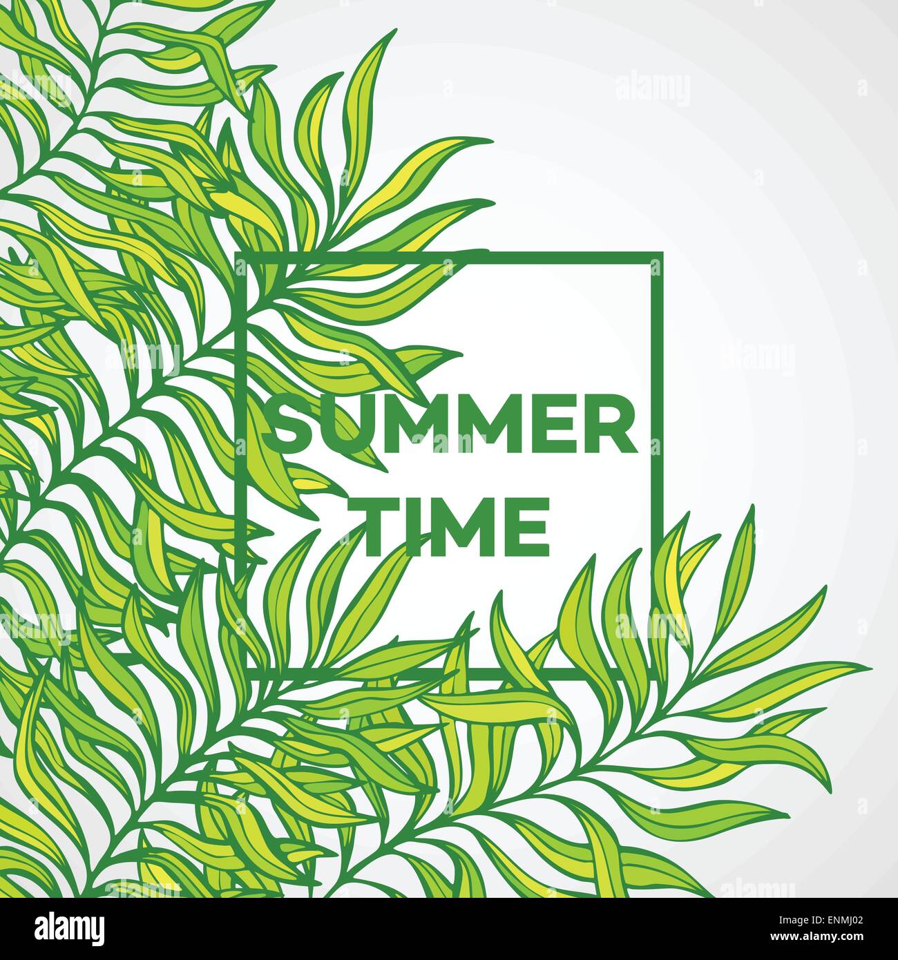 Summer time. Vector illustration of tropical palm leaves EPS 10 Stock ...