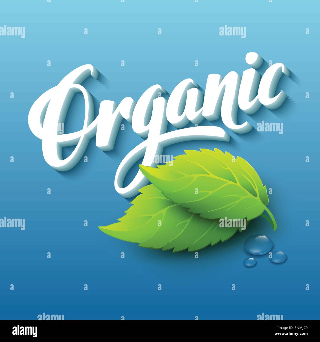 Realistic organic logo with leaves. Vector illustration EPS10 Stock ...