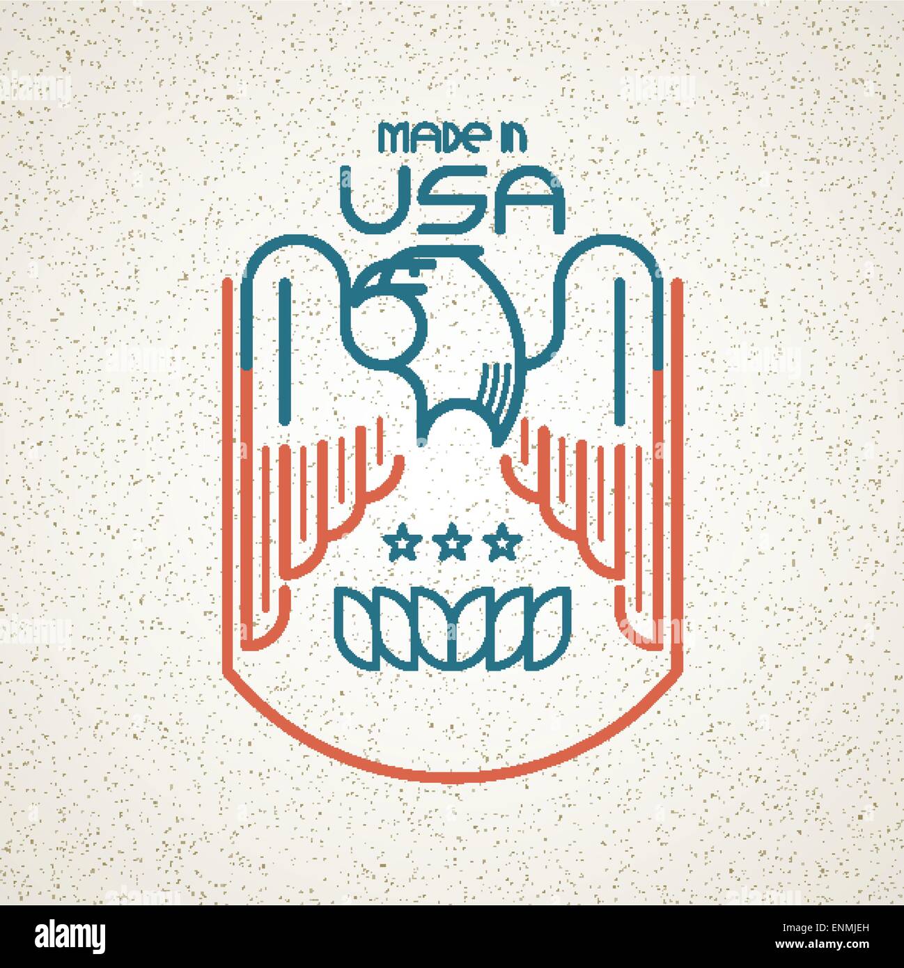 Made in the USA Symbol with American flag and eagle templates emblems ...