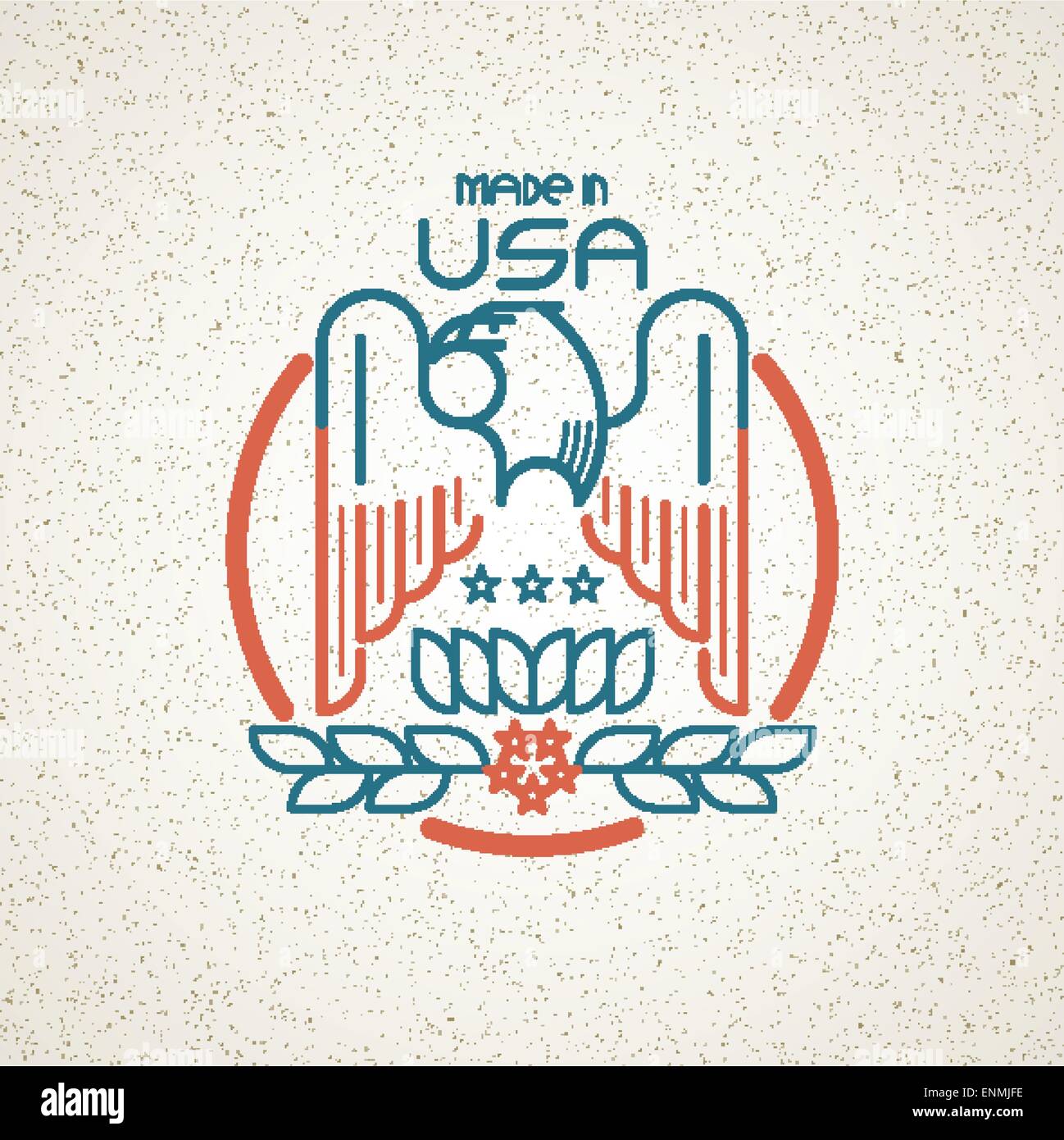 Made in the USA Symbol with American flag and eagle templates emblems ...