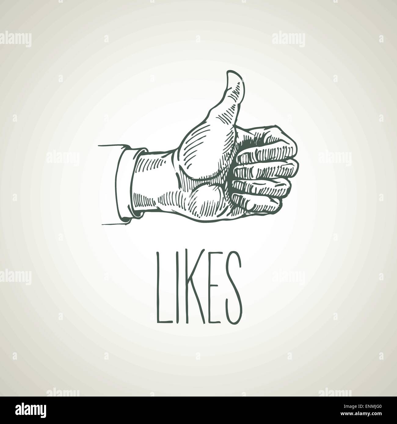 Hand-drawn symbol thumb like. Vector illustration EPS 10 Stock Vector ...