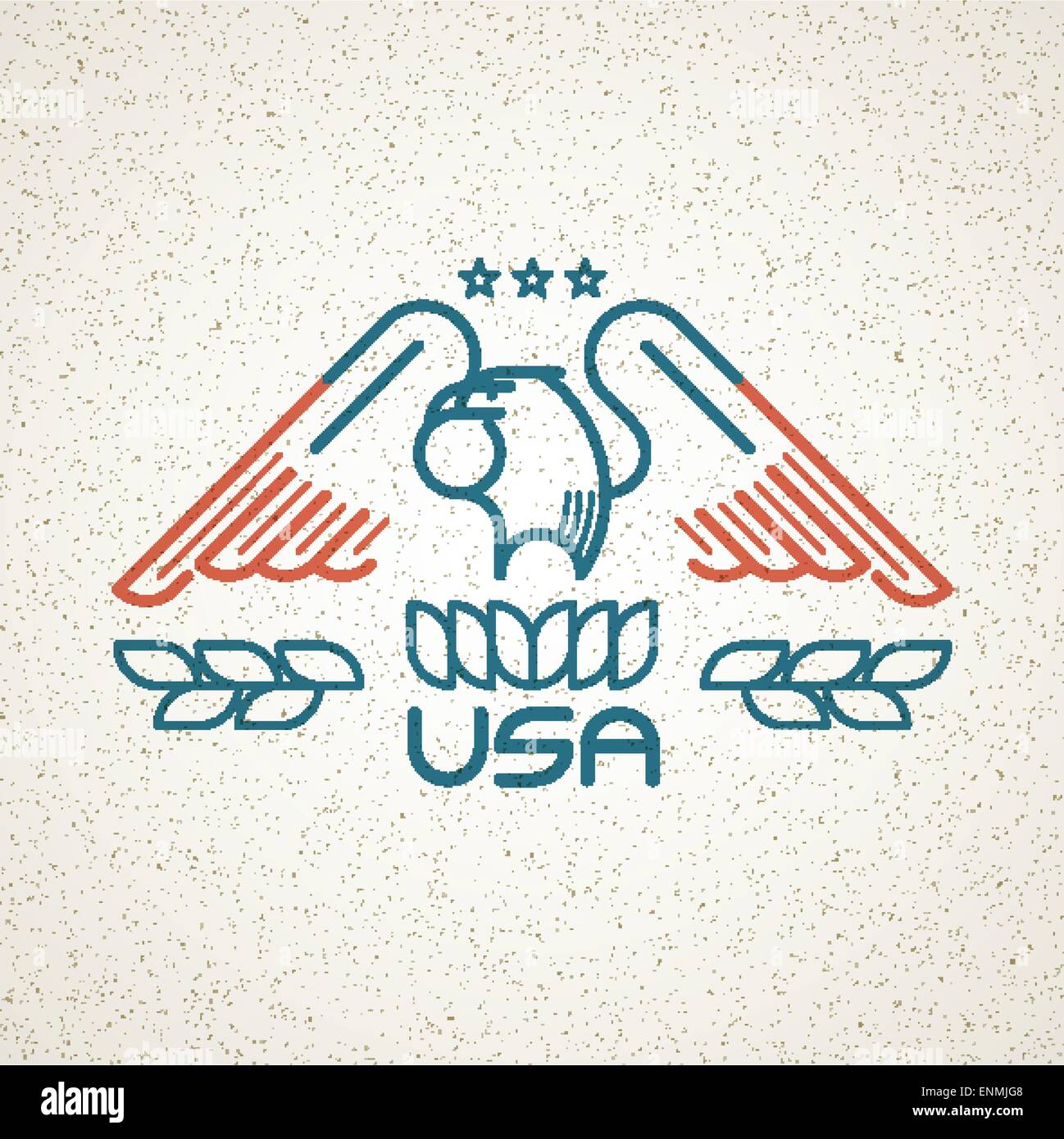 Made in the USA Symbol with American flag and eagle templates emblems ...