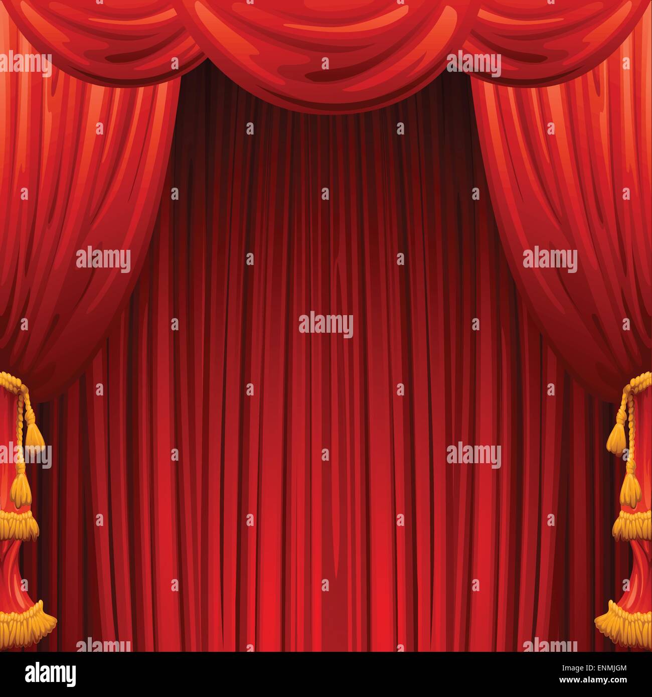 Red curtains. Theater scene. Vector illustration EPS10 Stock Vector ...