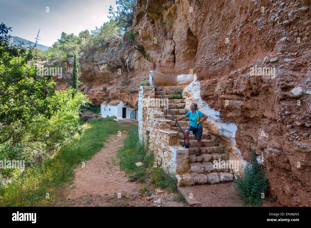 The byzantine church of Agios Georgios in the "Small Cave", close to ...