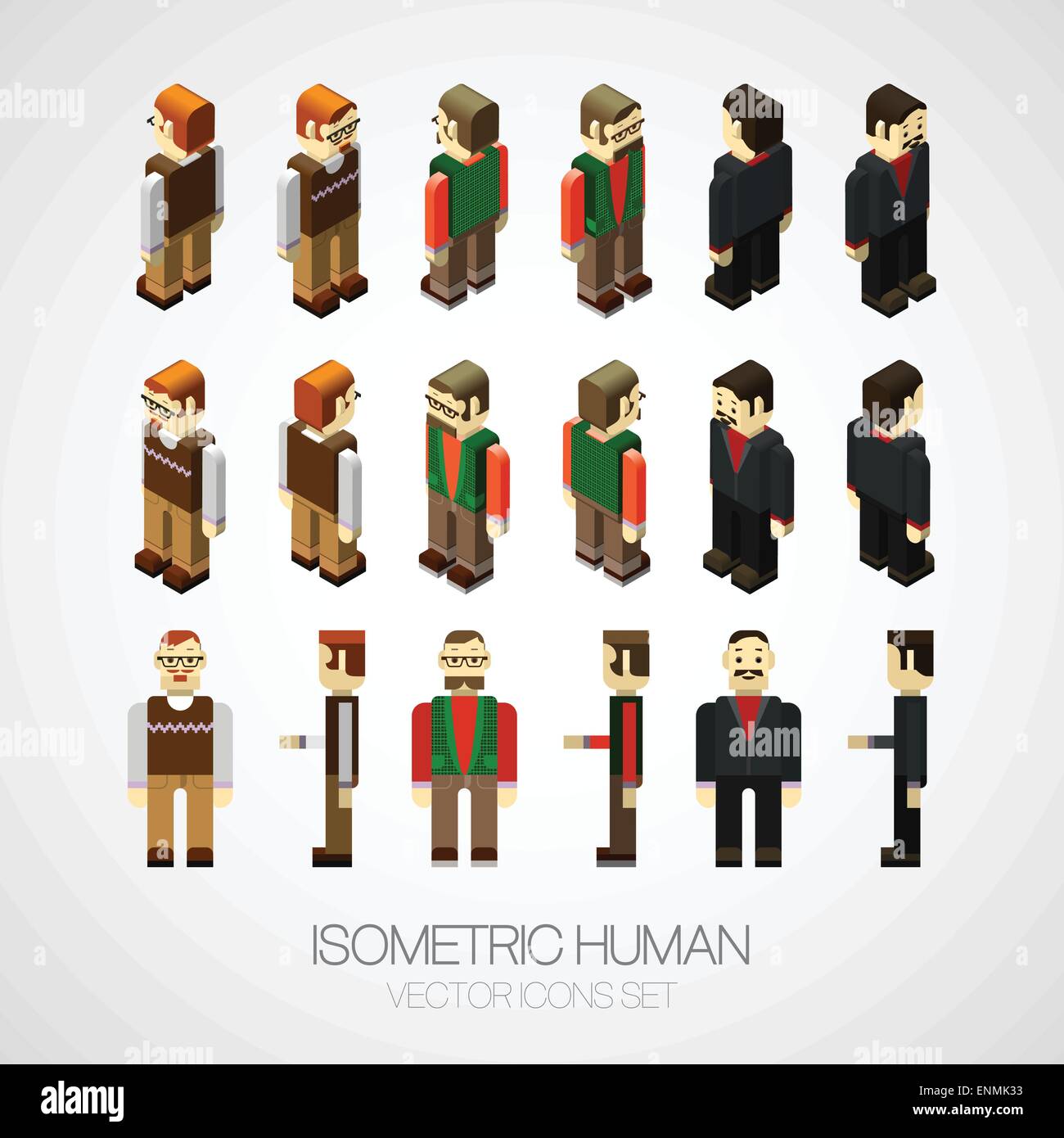 Vector isometric human set. Icon vector illustration Stock Vector Image ...