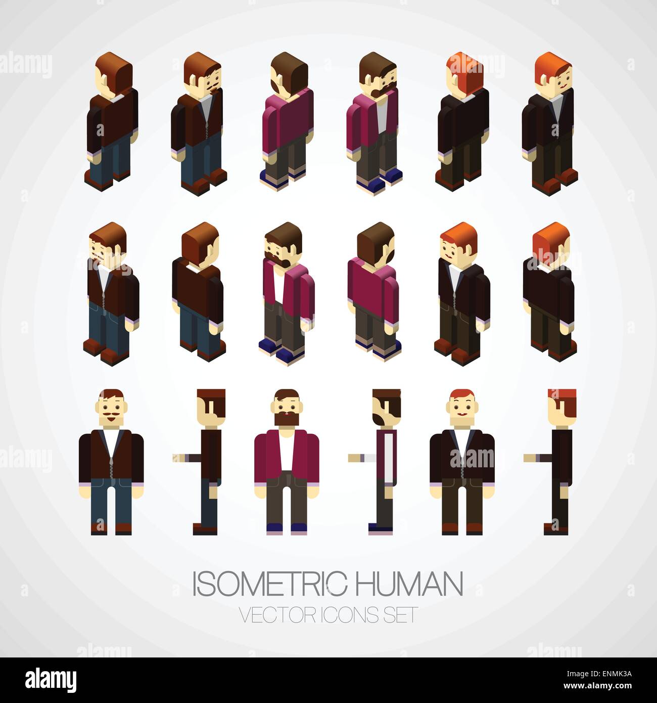 Vector isometric human set. Icon vector illustration Stock Vector Image ...