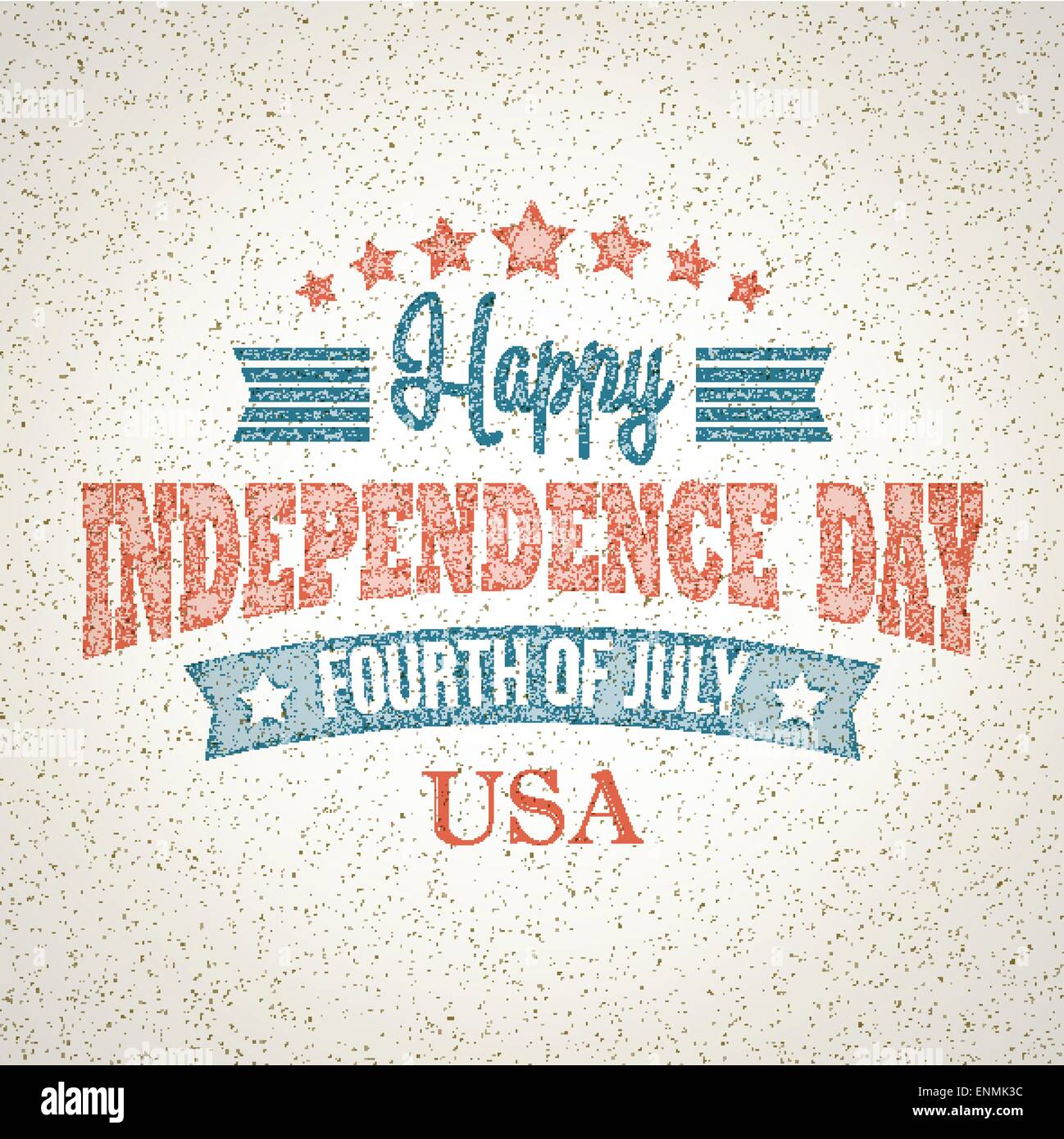 Retro typography card Independence Day. Vector illustration EPS 10 ...