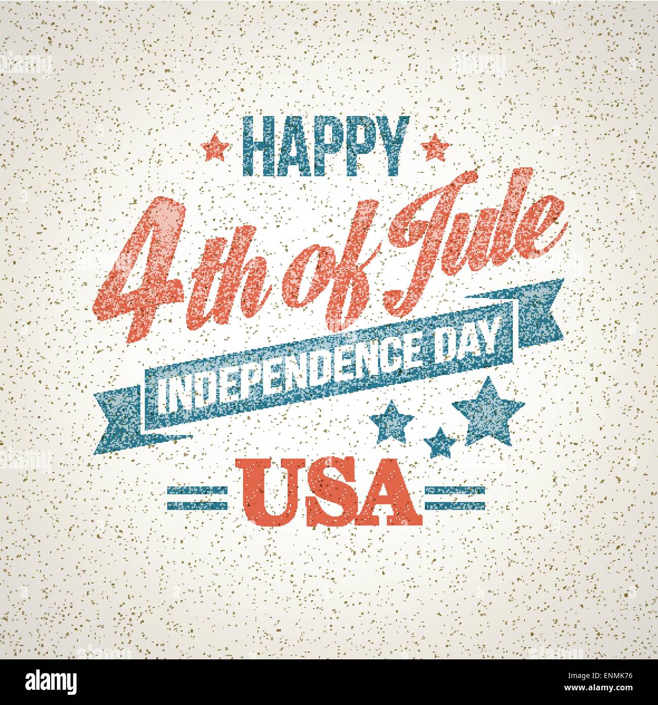 Retro typography card Independence Day. Vector illustration EPS 10 ...