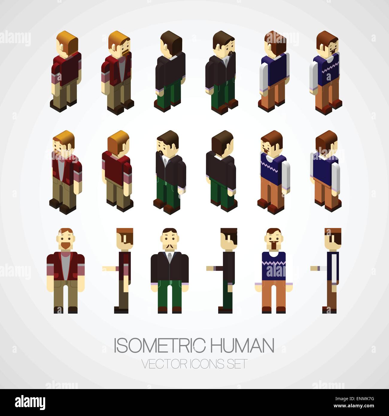 Vector isometric human set. Icon vector illustration Stock Vector Image ...