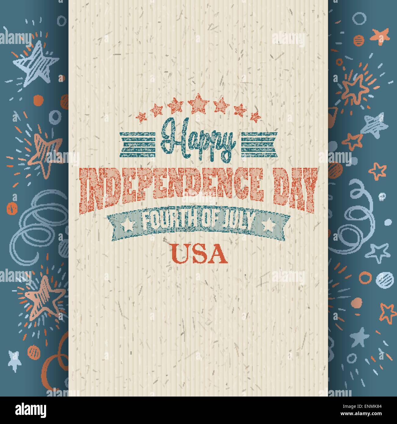 Retro typography card Independence Day. Vector illustration EPS 10 ...