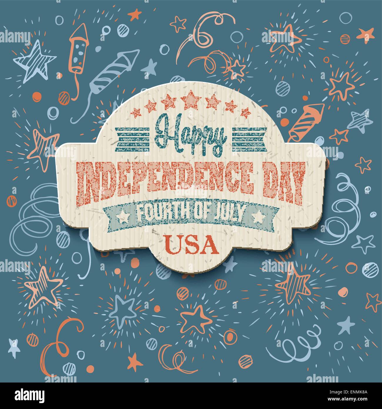 Retro typography card Independence Day. Vector illustration EPS 10 ...