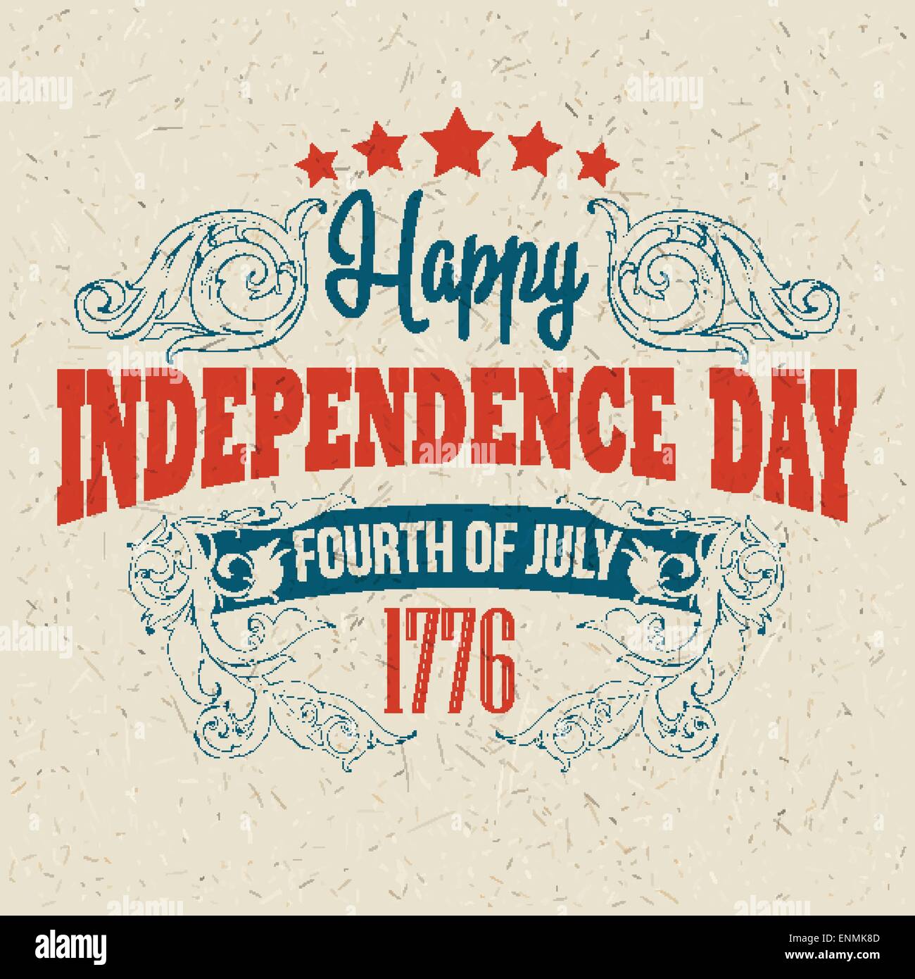 Retro typography card Independence Day. Vector illustration EPS 10 ...