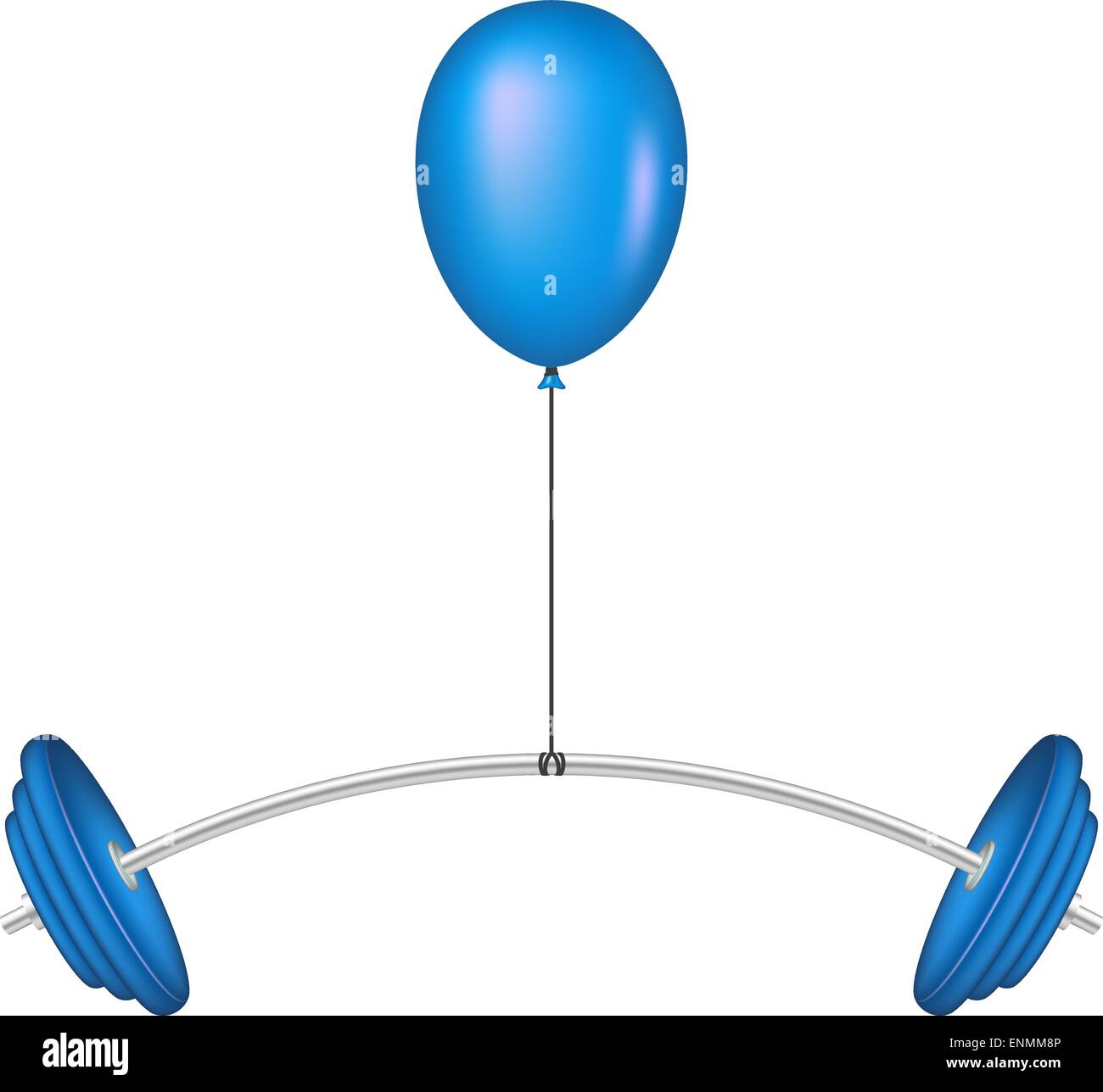 Blue balloon lifting a heavy barbell Stock Vector Image & Art - Alamy
