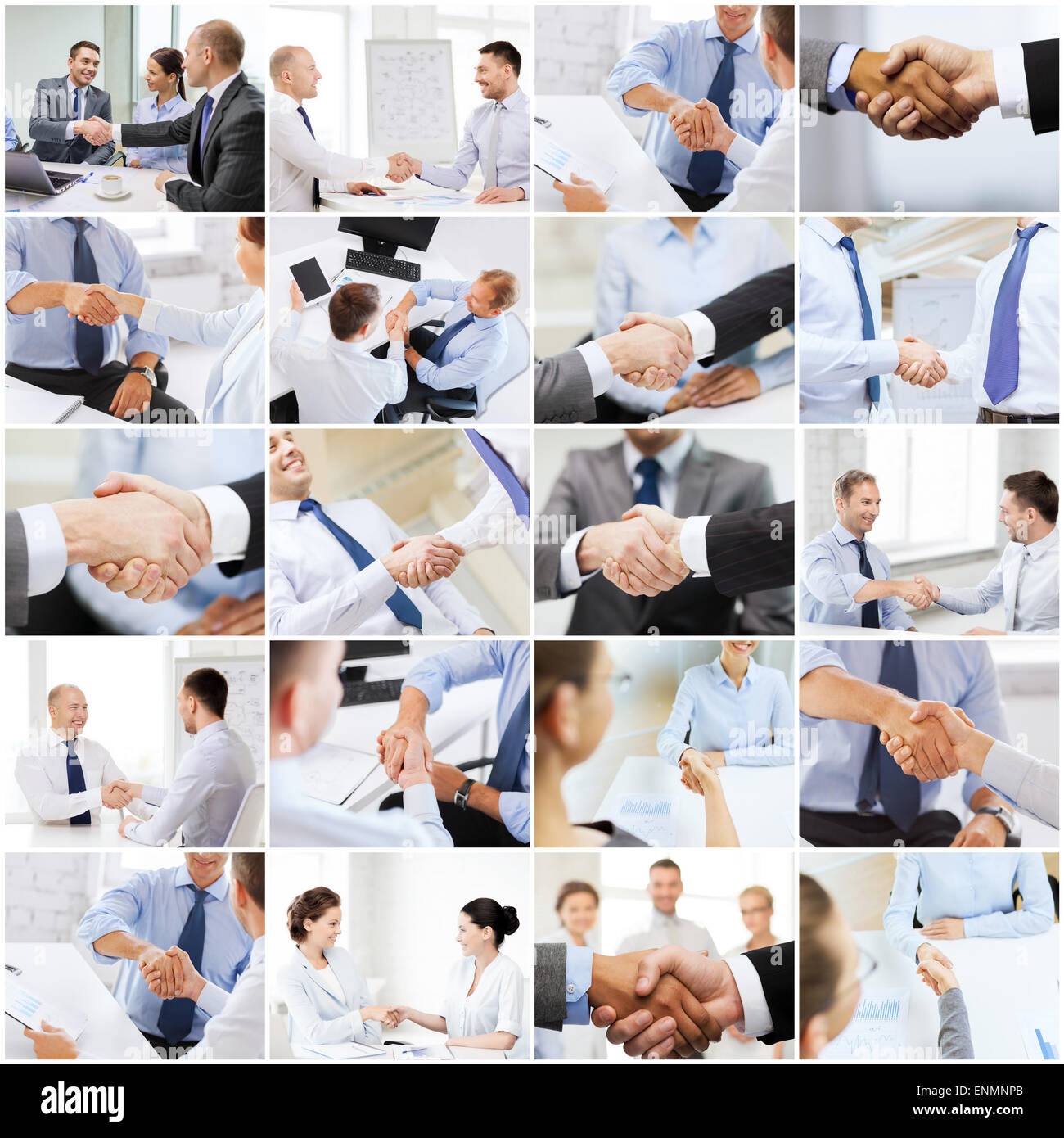 collage with business handshake Stock Photo - Alamy