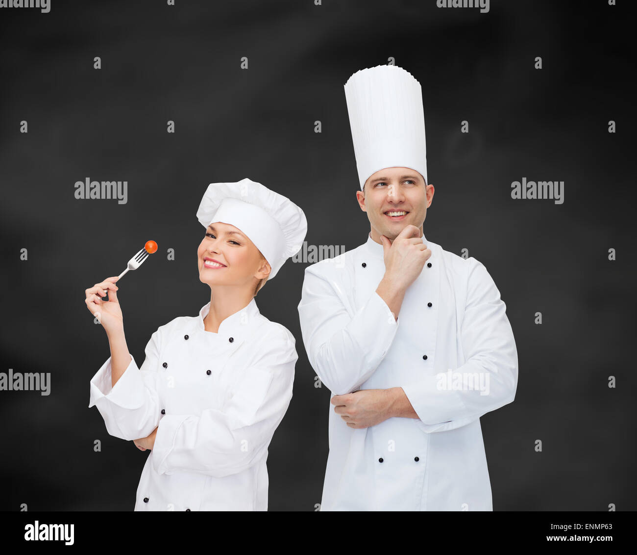 happy male chef cook thinking Stock Photo - Alamy