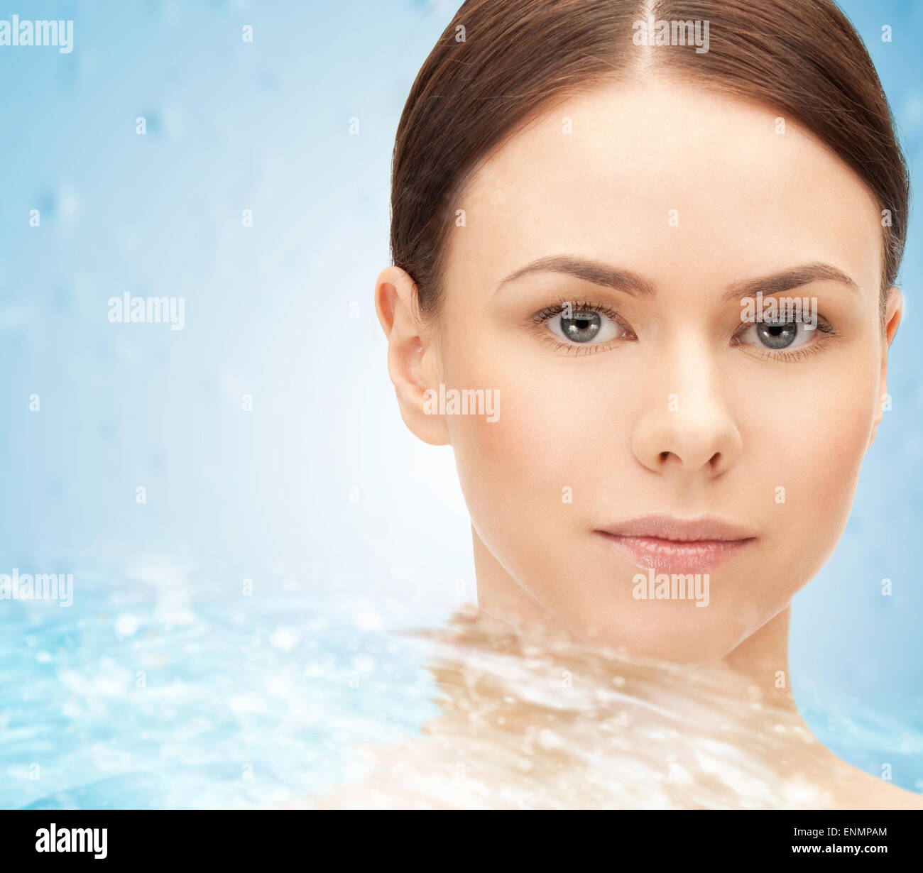 face of beautiful young woman and water splash Stock Photo - Alamy