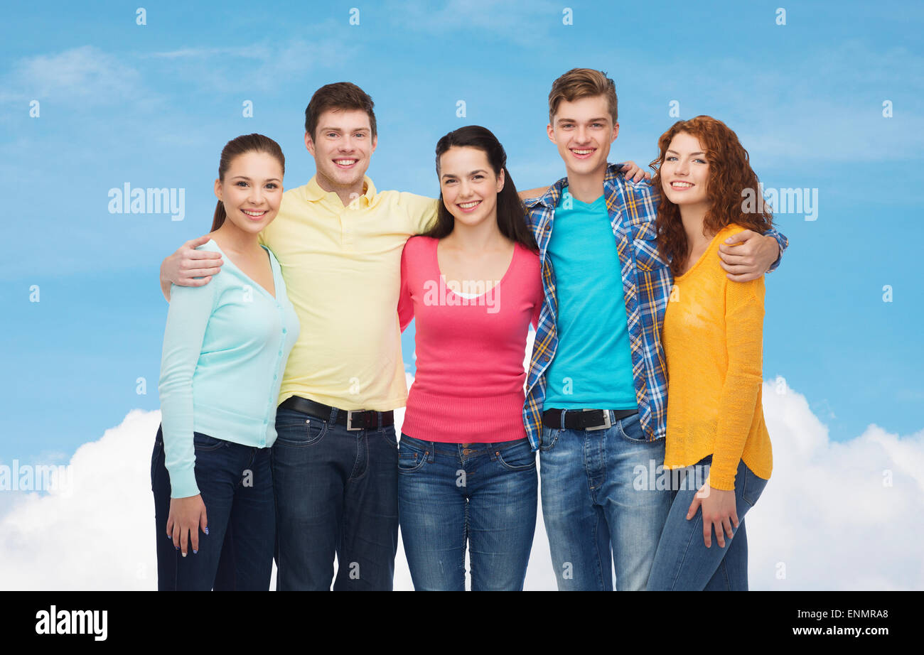 group of smiling teenagers Stock Photo - Alamy