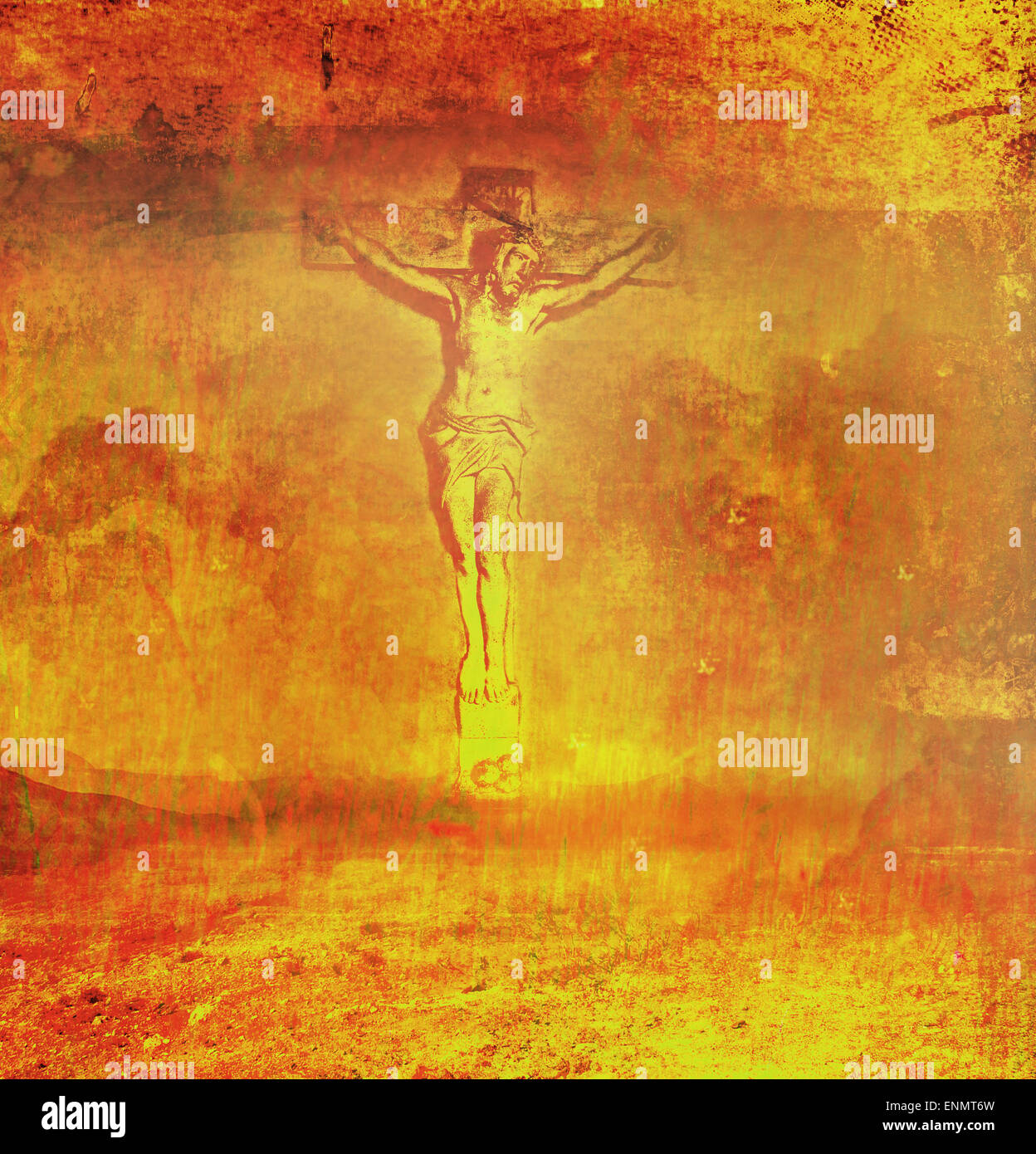 Crucifixion and resurrection of Jesus Christ on the cross Stock Photo ...