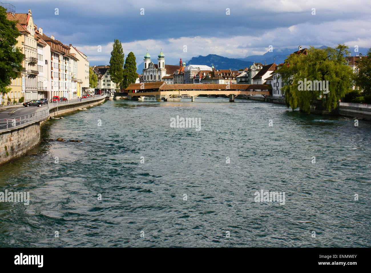 Spreuer bridge on the Reuss river in Lucerne,Switzerland Stock Photo ...