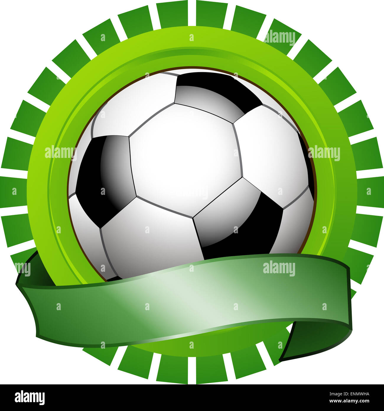 Green Football Shield with Banner Stock Photo - Alamy