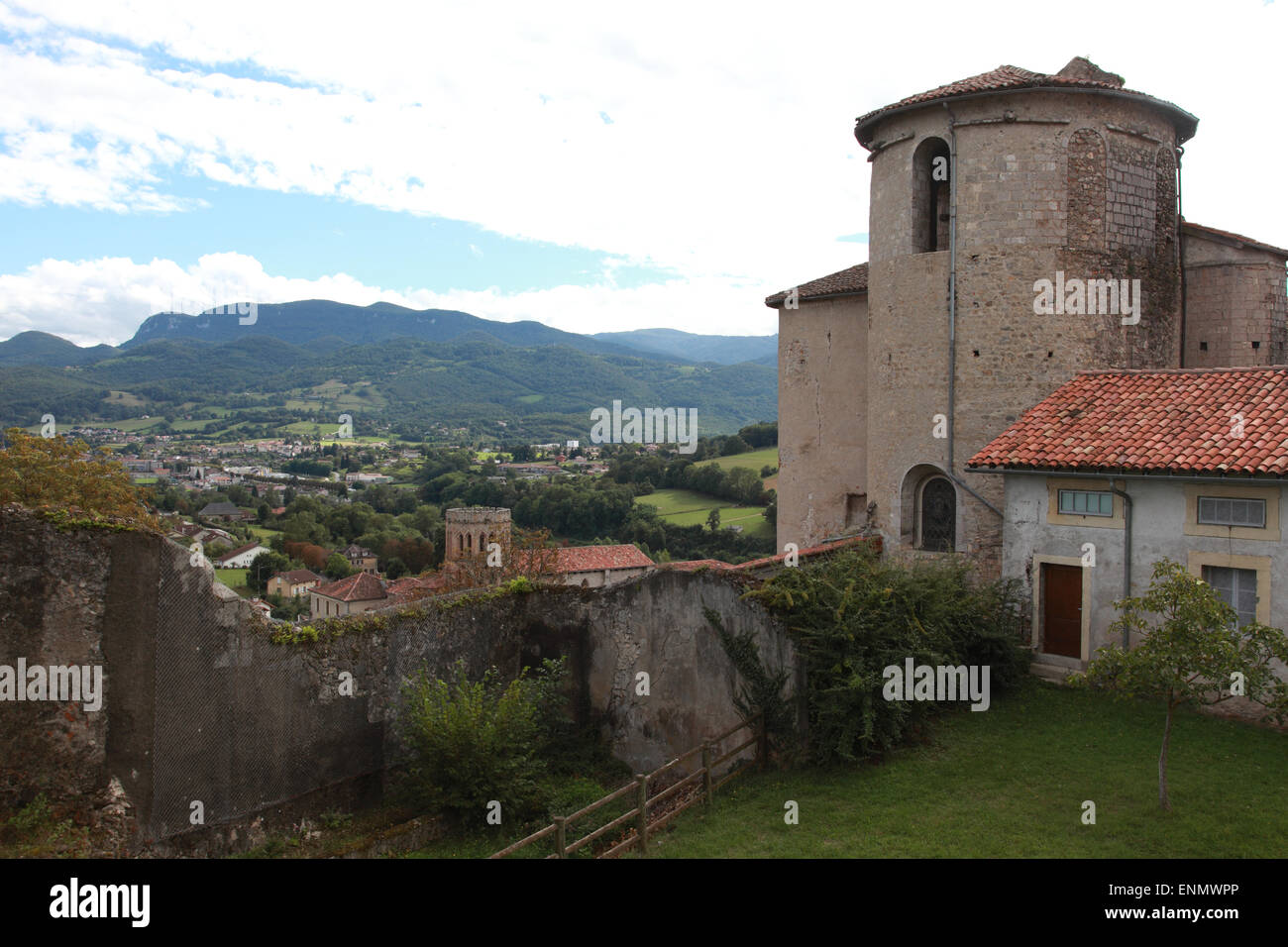The two Cathedrals of Saint Lizier, Saint Lizier in the centre and ...