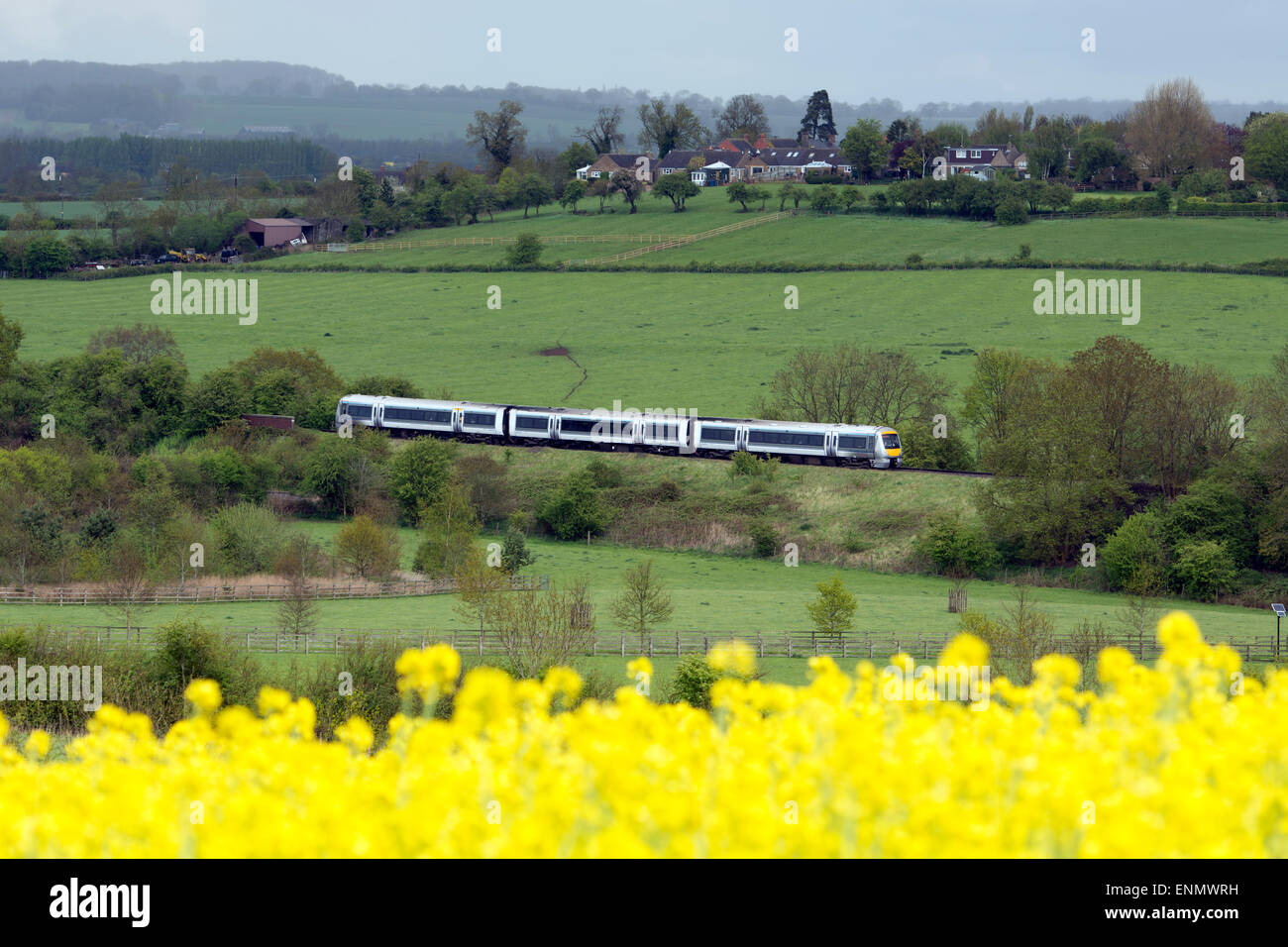 Chiltern Railways train in a country landscape, Oxfordshire, UK Stock Photo - Alamy