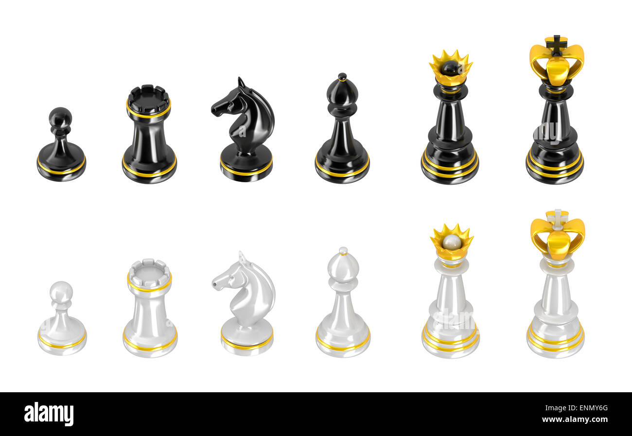 Template of chess pieces. Perspective view Stock Photo - Alamy