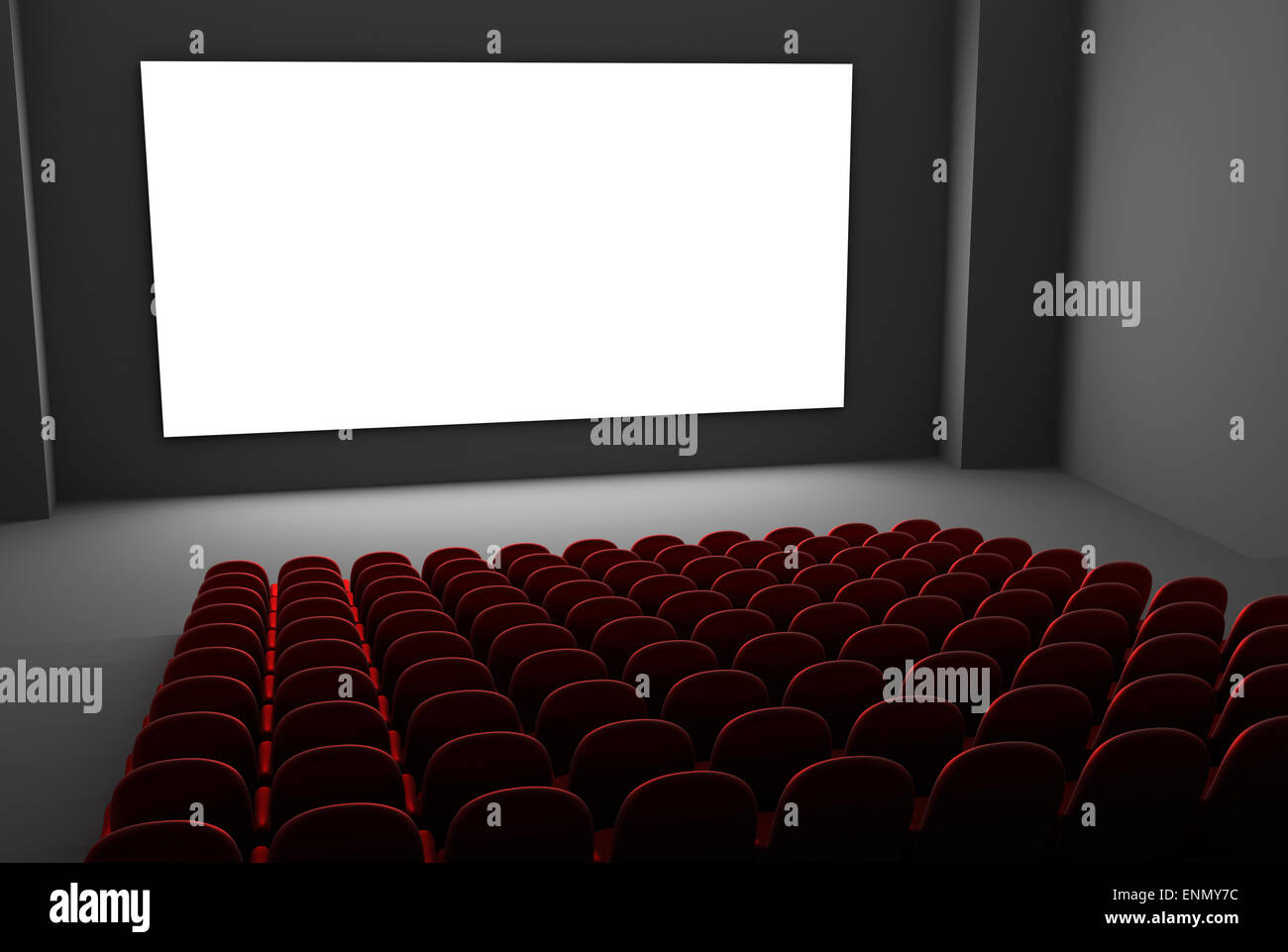 Movie theatre interior. Isolated white screen Stock Photo - Alamy