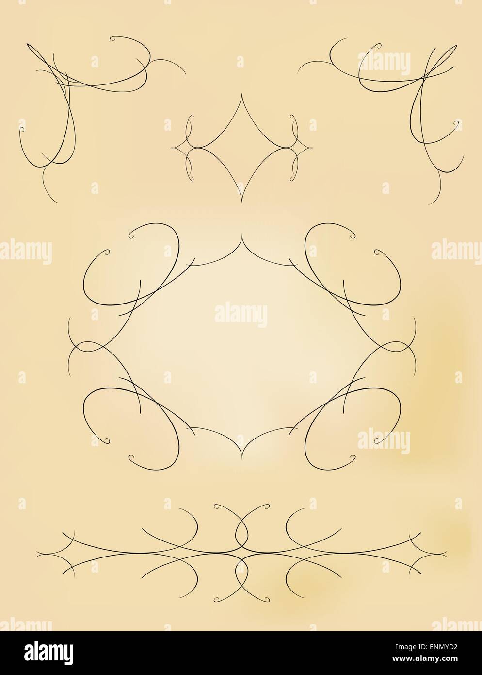 Vintage outlines swirls collection. EPS10 vector illustration Stock ...