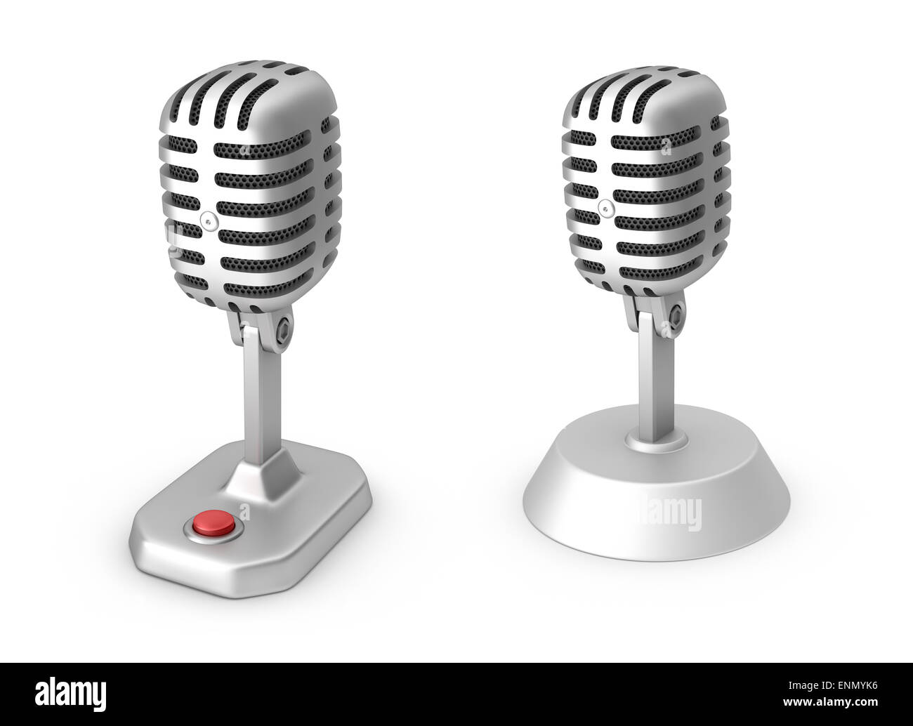 Retro microphones. Isolated Stock Photo - Alamy