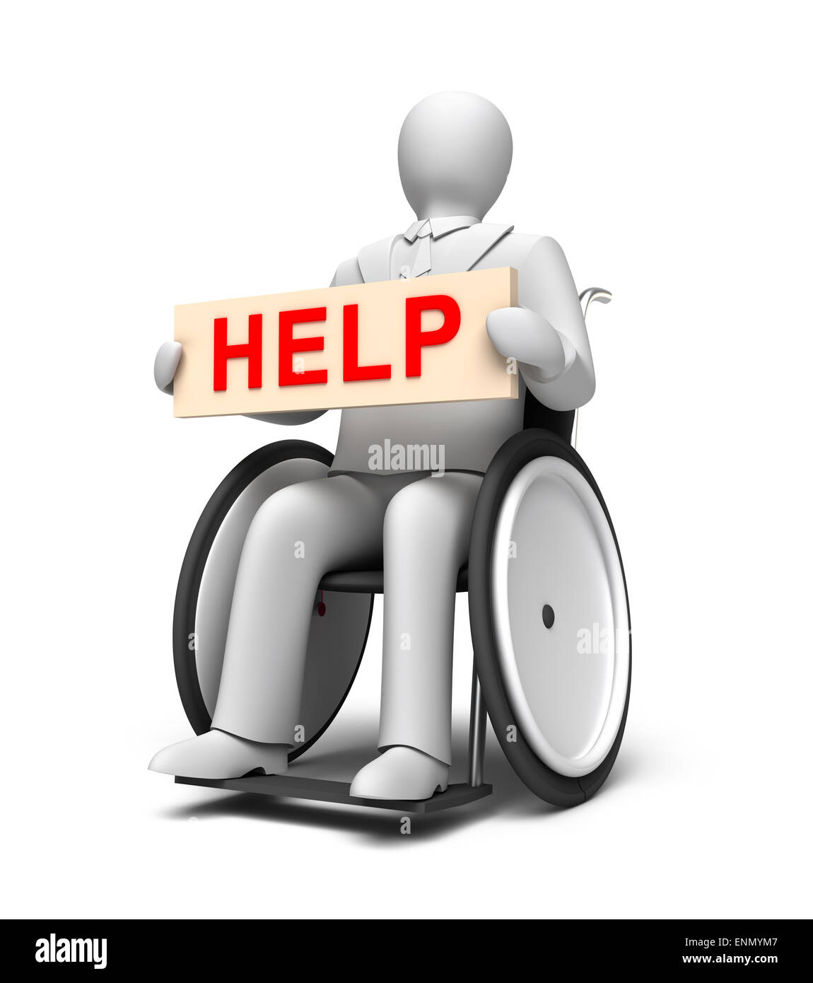 White man asks for help. Isolated on white Stock Photo - Alamy