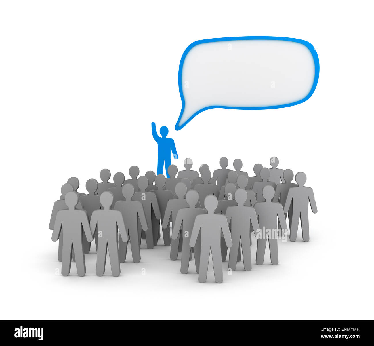 Orator on tribune - speaks in front of people Stock Photo - Alamy