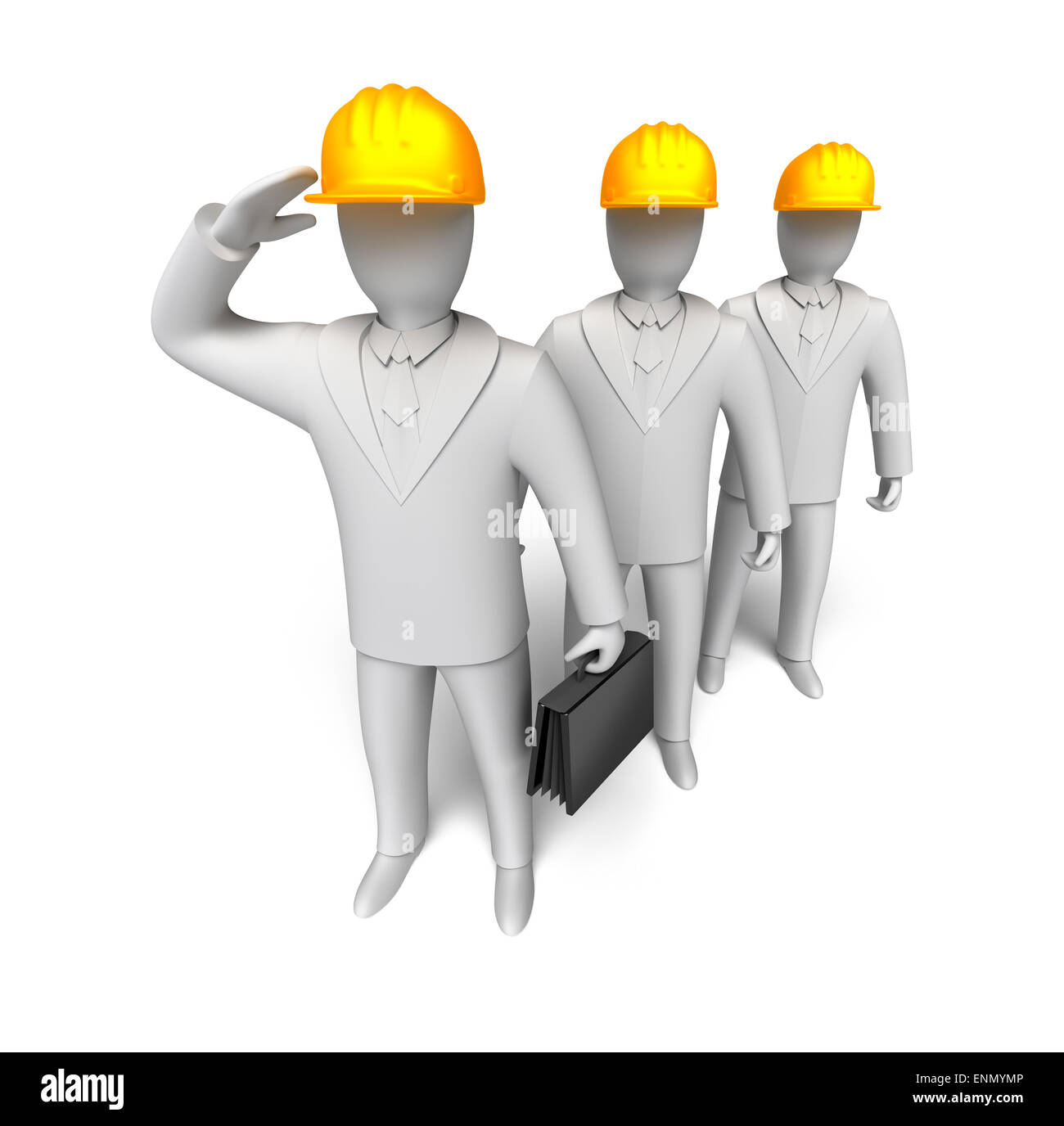 Work team ready to work, 3D man Stock Photo - Alamy
