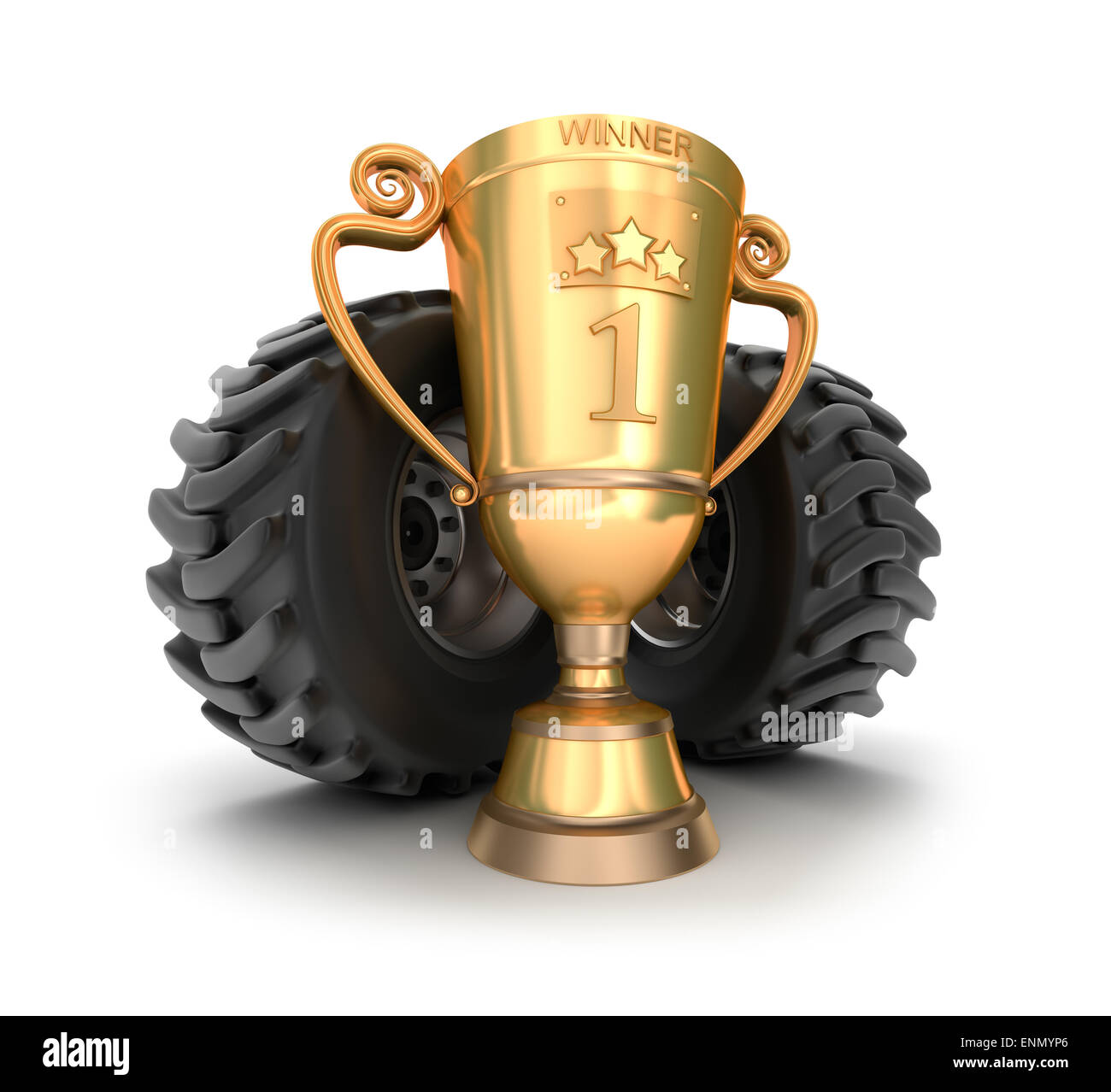 4x4 golden trophy cup with tires Stock Photo - Alamy