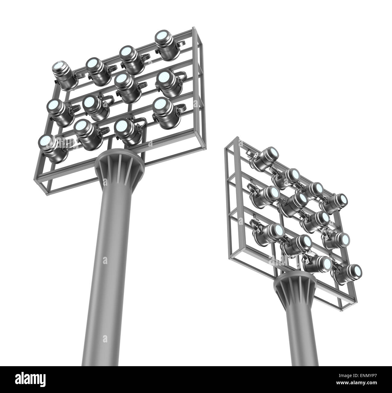 Set of spotlights on metal frames. View from bottom Stock Photo - Alamy