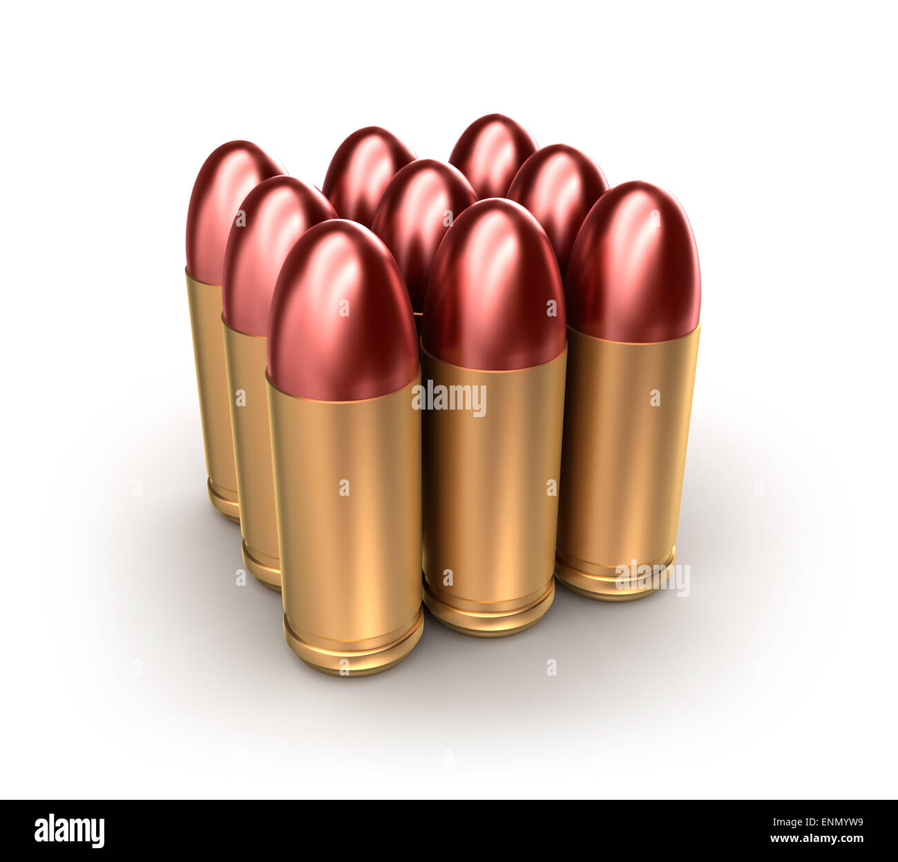 Pack of ammo cartridges with bullets over white Stock Photo - Alamy