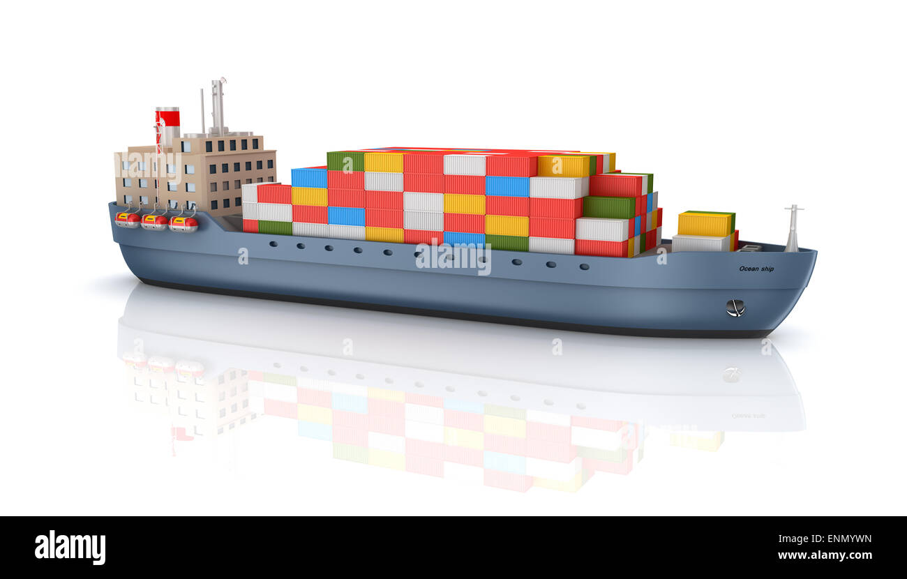 Cargo container ship Stock Photo - Alamy