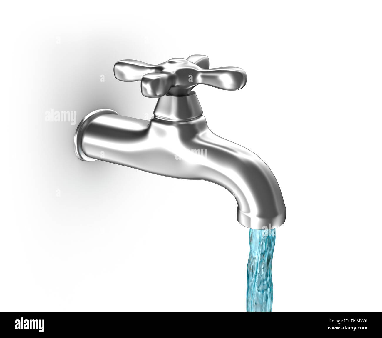 Water tap with running water Stock Photo - Alamy