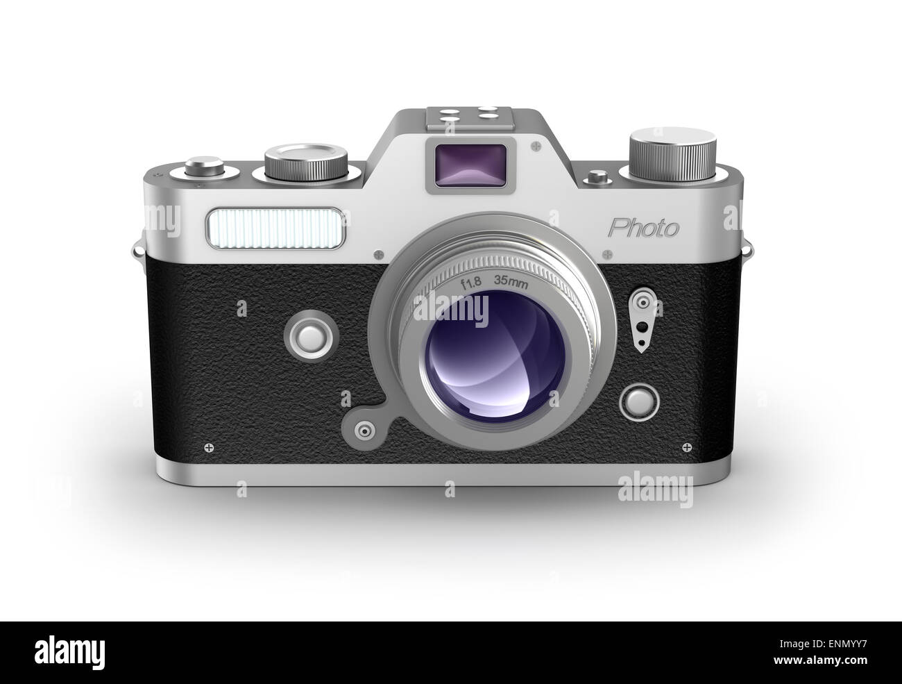 Retro photo camera. Front view Stock Photo - Alamy