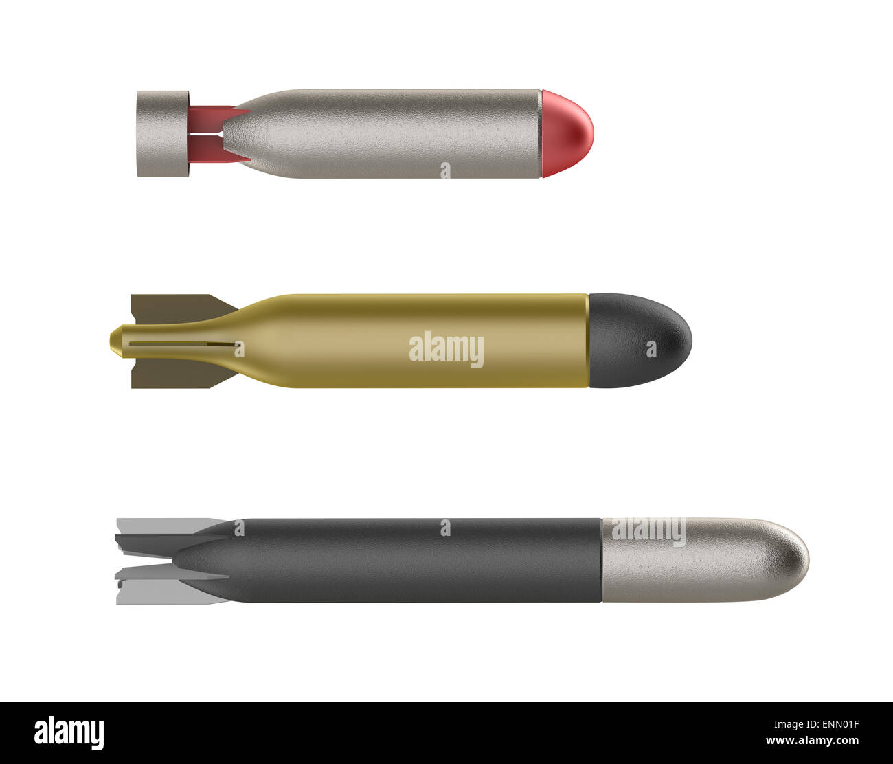 Set of three different torpedoes isolated on white Stock Photo - Alamy