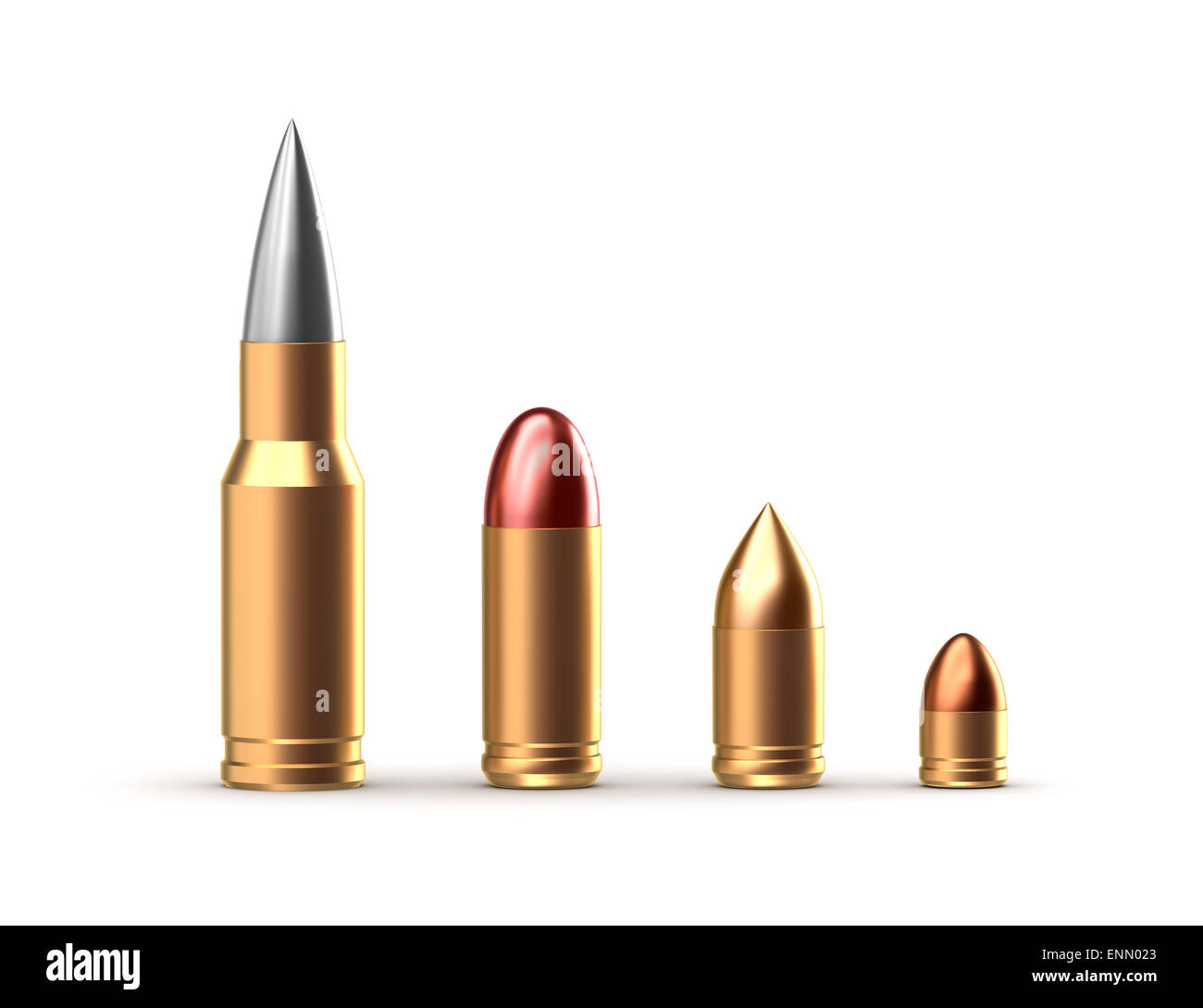 Set of different ammo shells. Isolated on white Stock Photo - Alamy