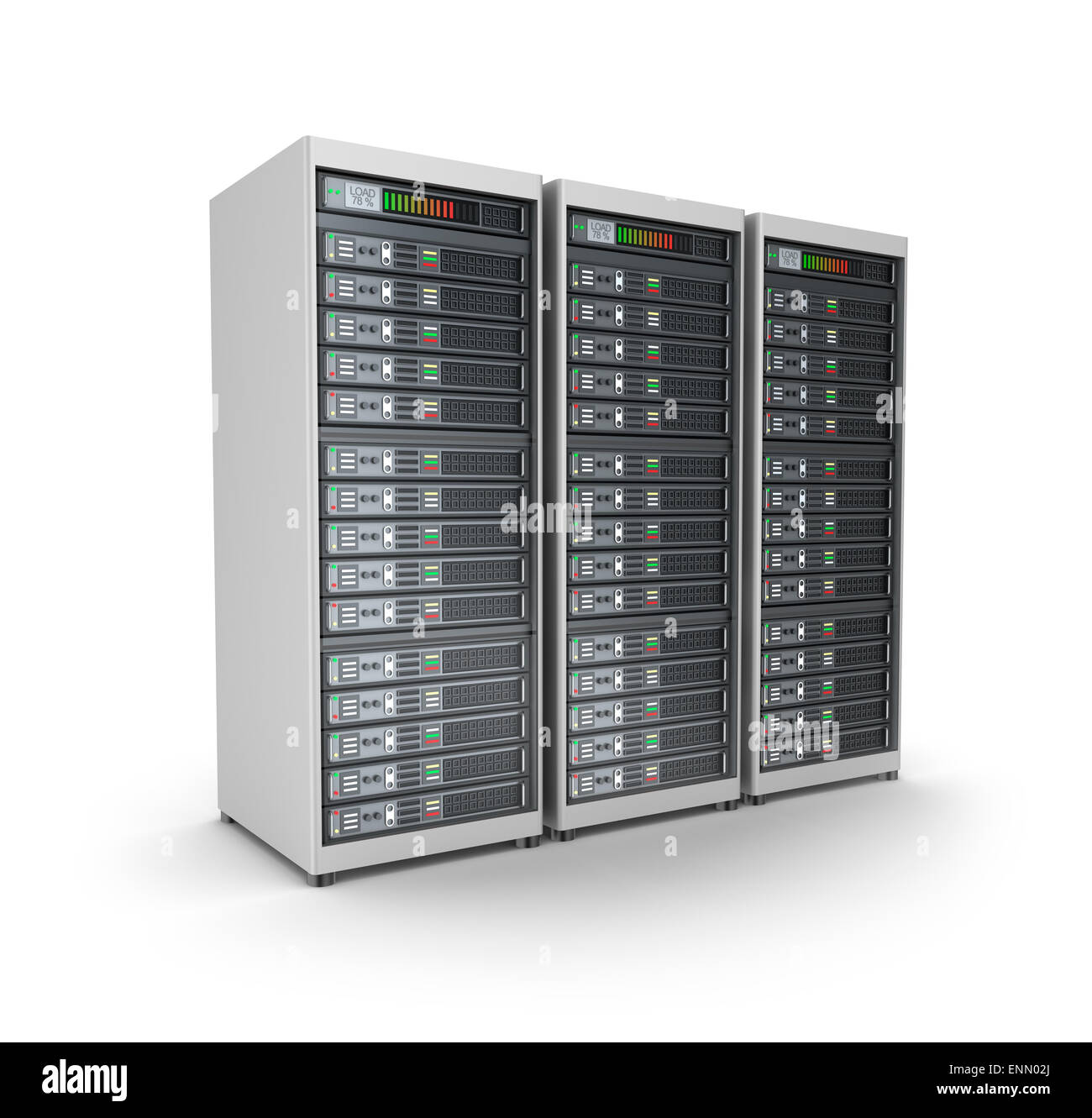 Server farm. Isolated on white Stock Photo - Alamy