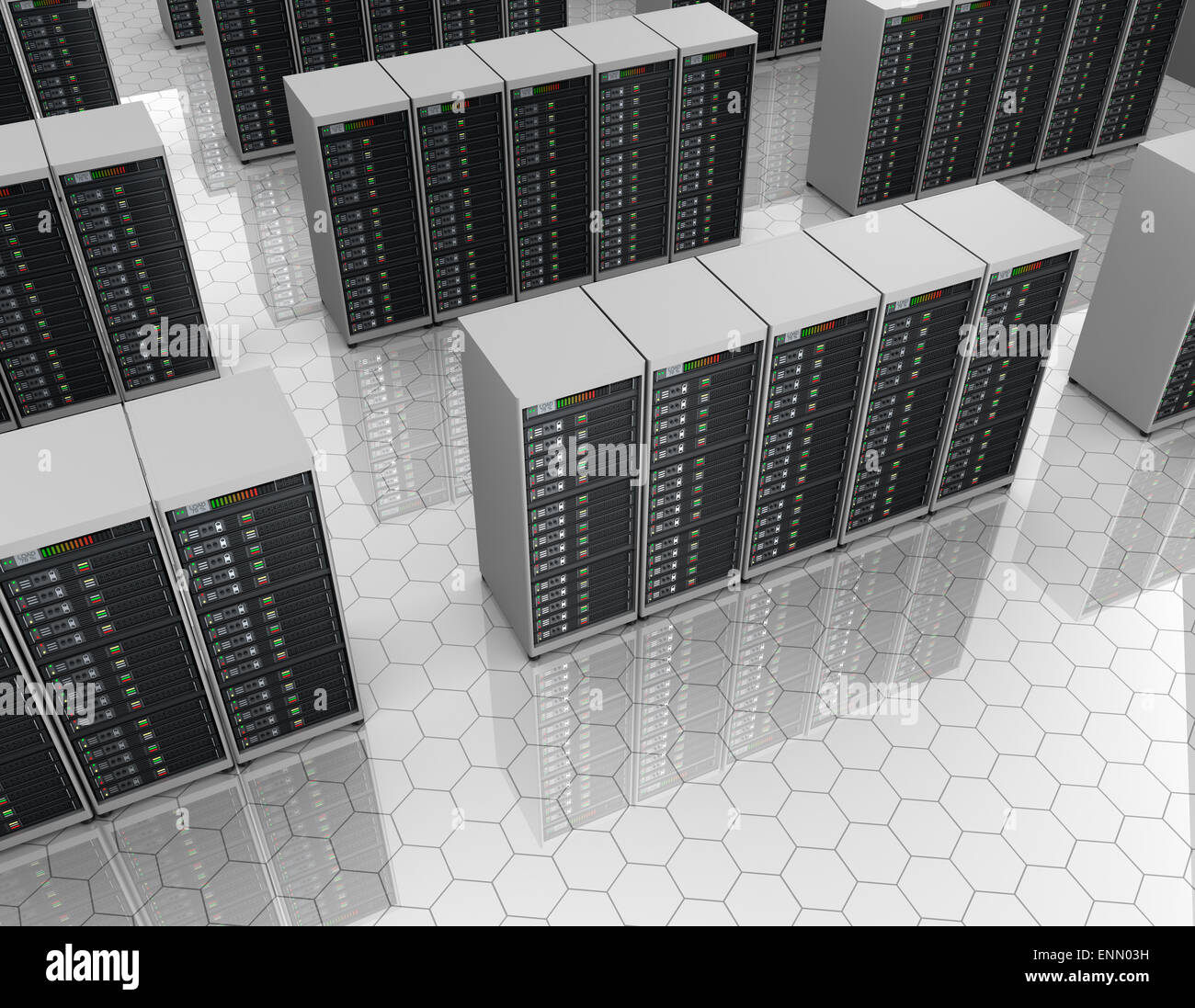Server room with server clusters Stock Photo - Alamy