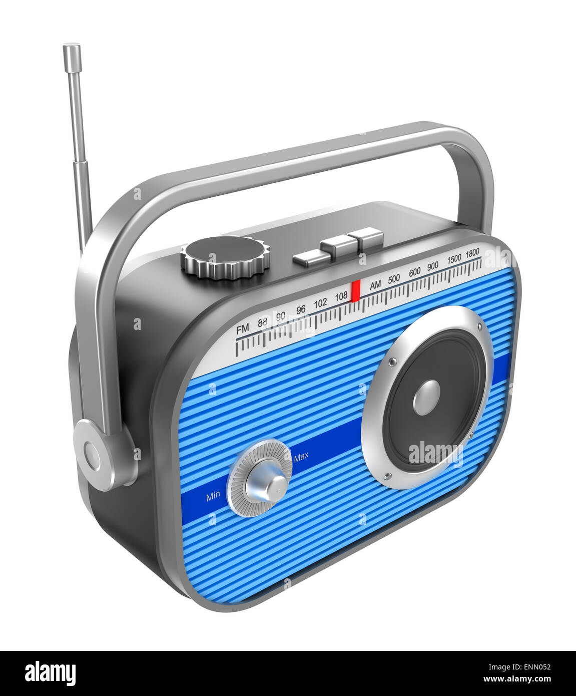 Retro radio over white Stock Photo - Alamy