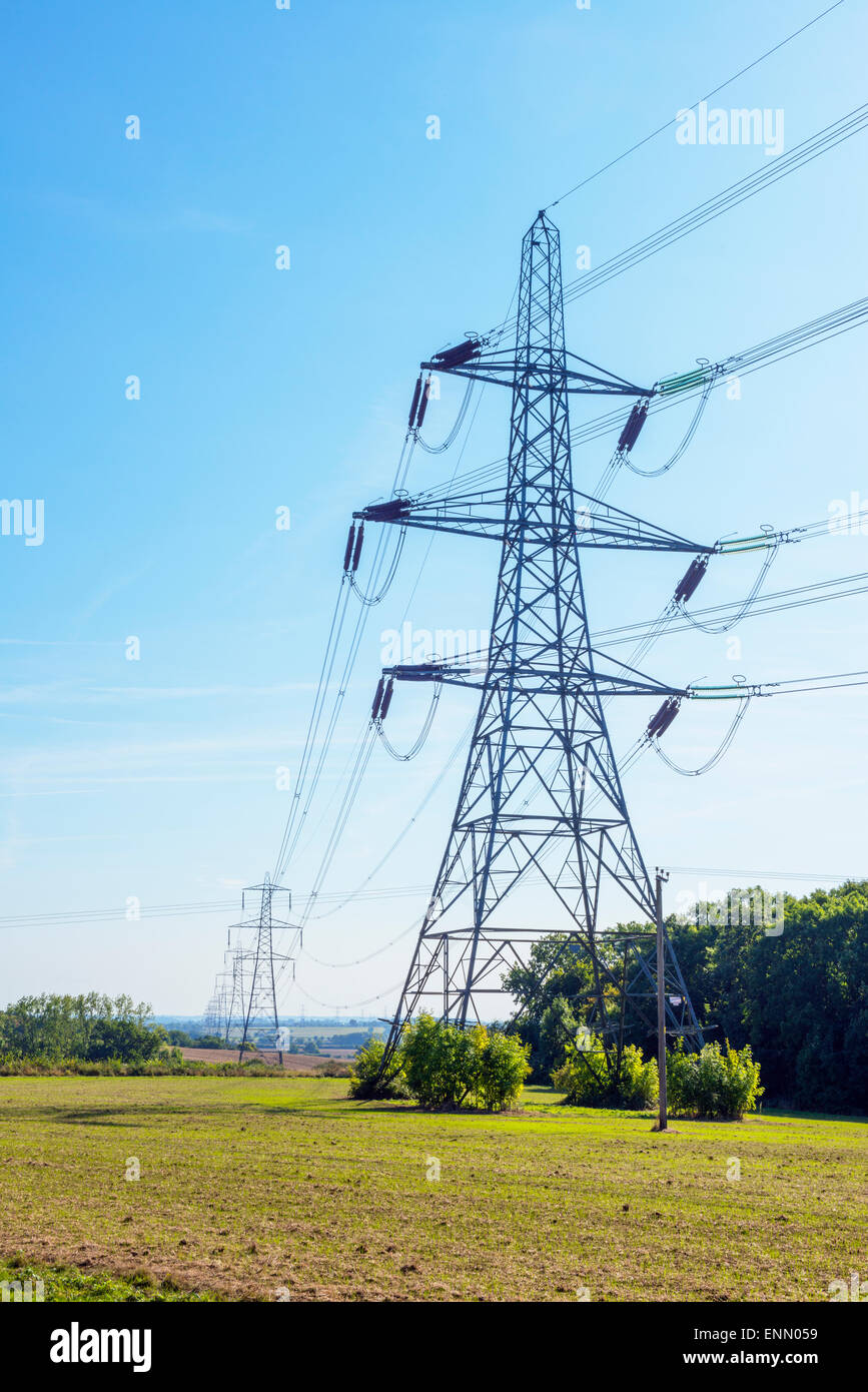 Power lines across the countryside Stock Photo - Alamy