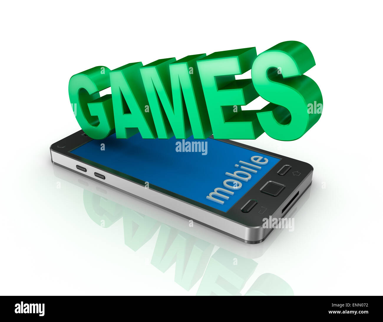 Smart phone and games. 3d concept Stock Photo - Alamy